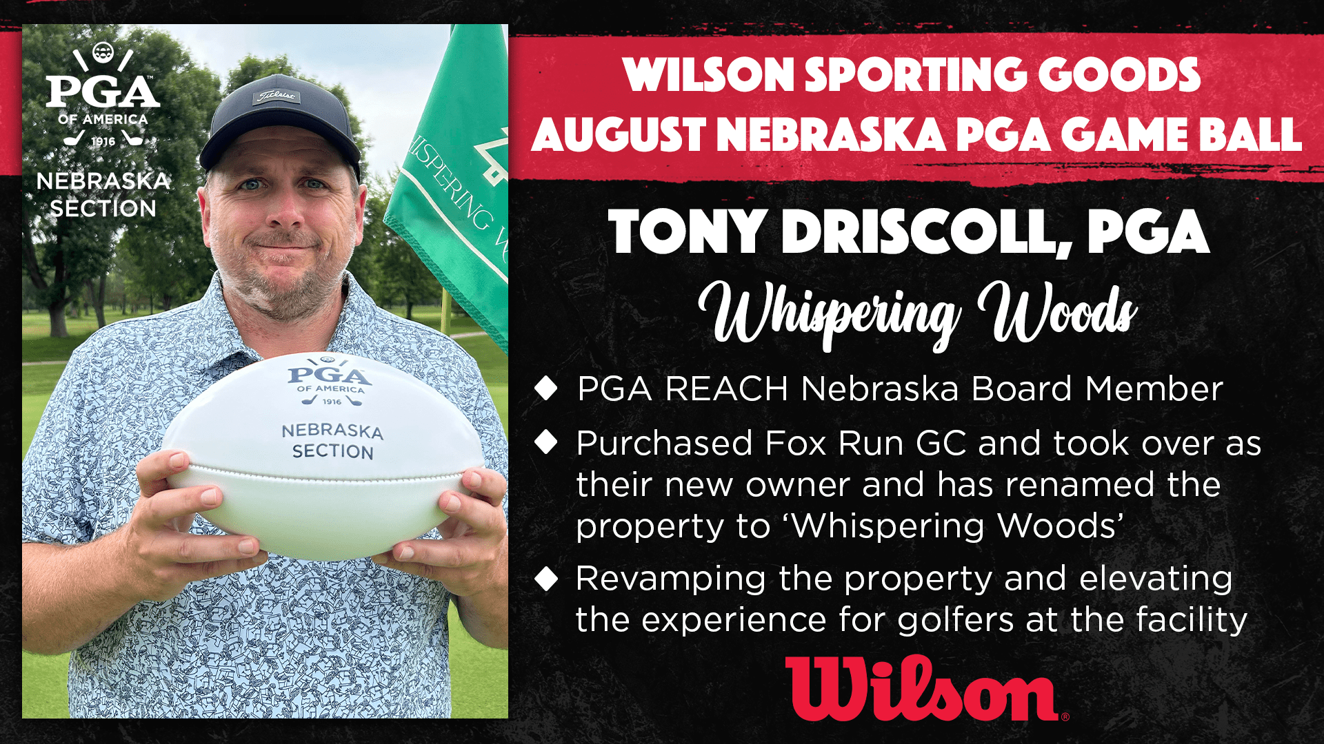 Tony Driscoll of Whispering Woods Receives Wilson Monthly NEPGA Game ...