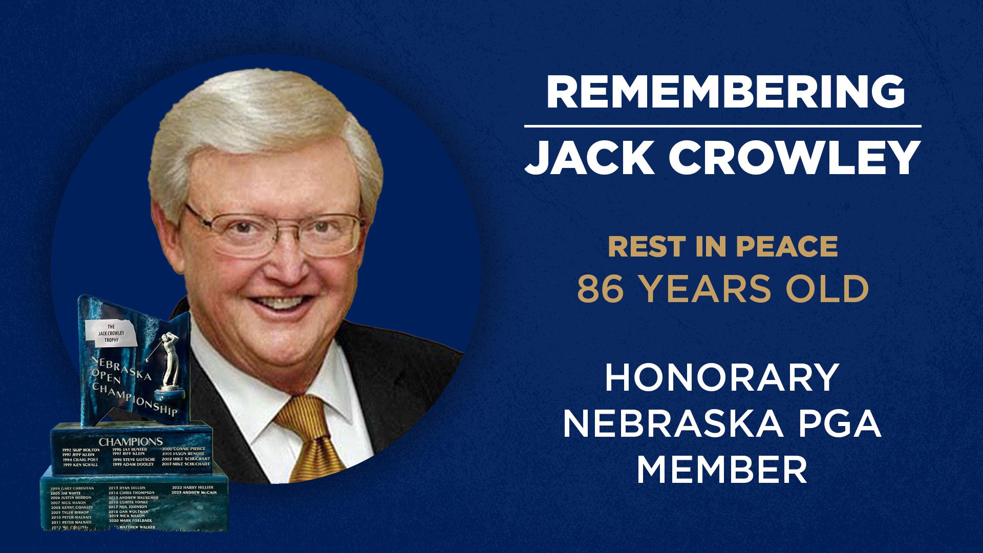 Honorary Nebraska PGA Member Jack Crowley Passes Away at 86 Years Old – Nebraska
